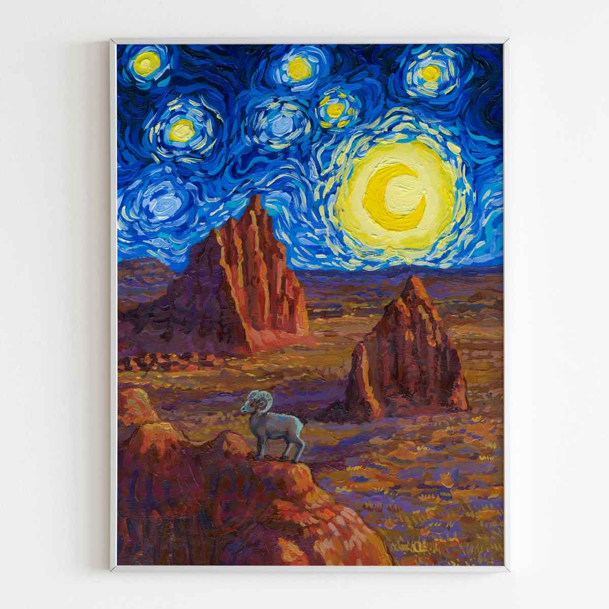 Capitol Reef National Park Starry Night Poster - Premium Textured Pape ...